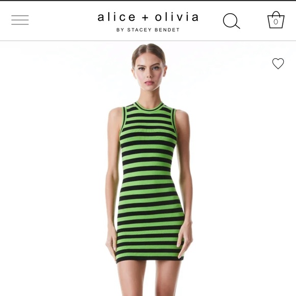 Alice + Olivia | Dresses | Alice And Olivia Landi Striped Mini Dress In ...